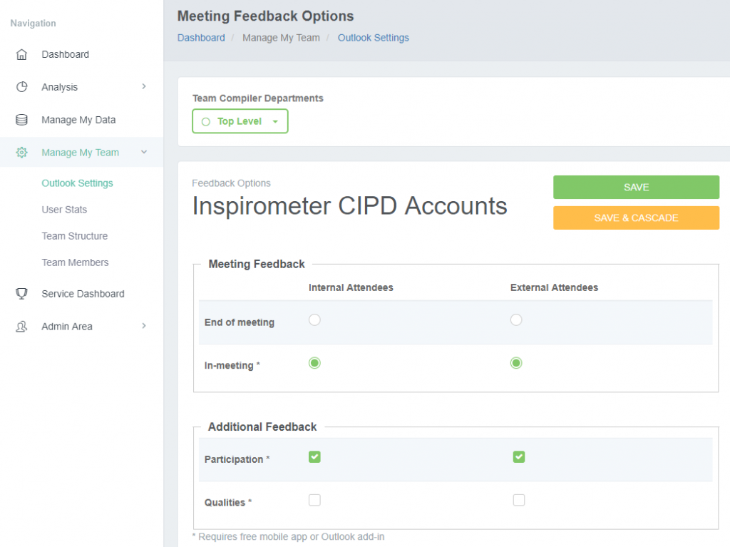 Outlook Feedback Settings – Virtual Toolchest