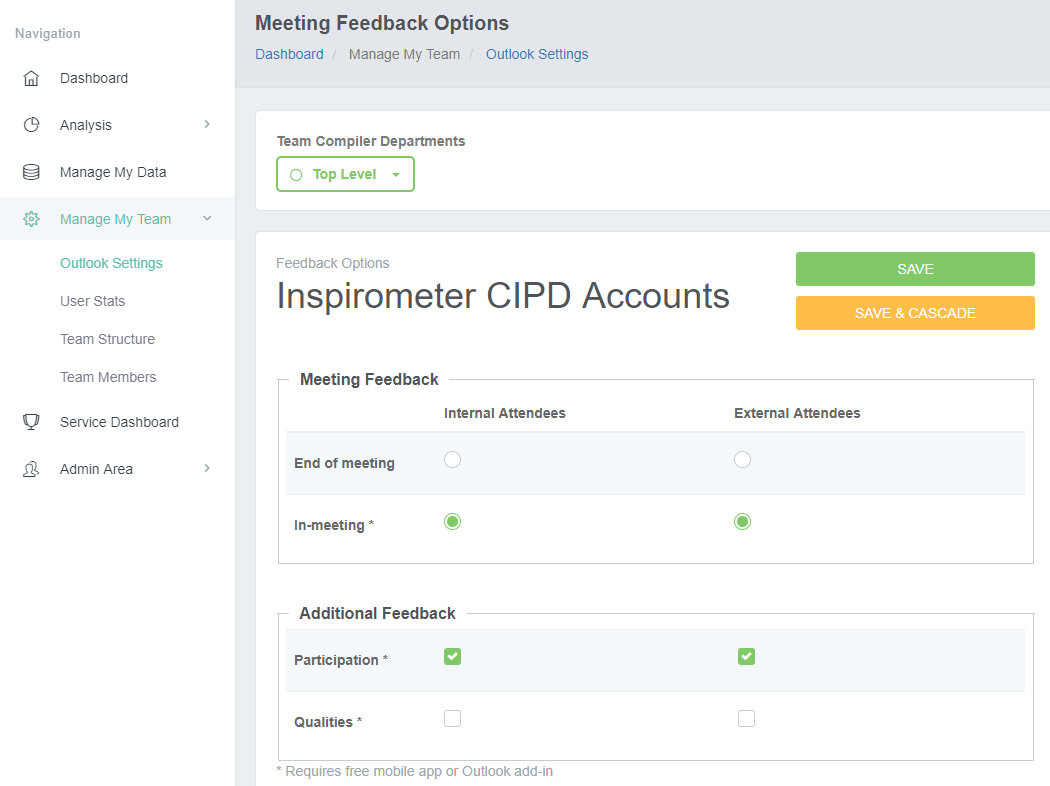 Outlook Feedback Settings – Virtual Toolchest